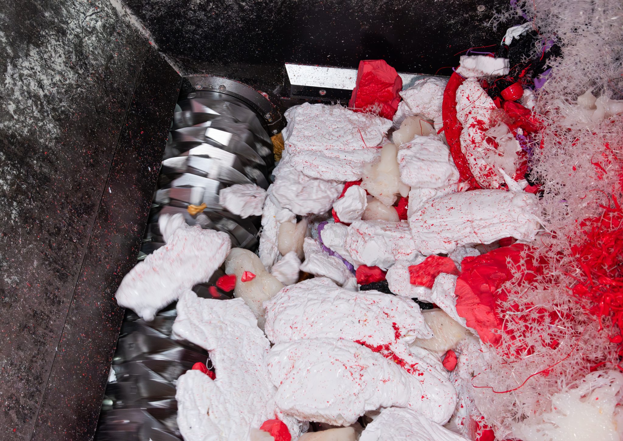 plastic purge shredding | Plastic Recycling, Inc.