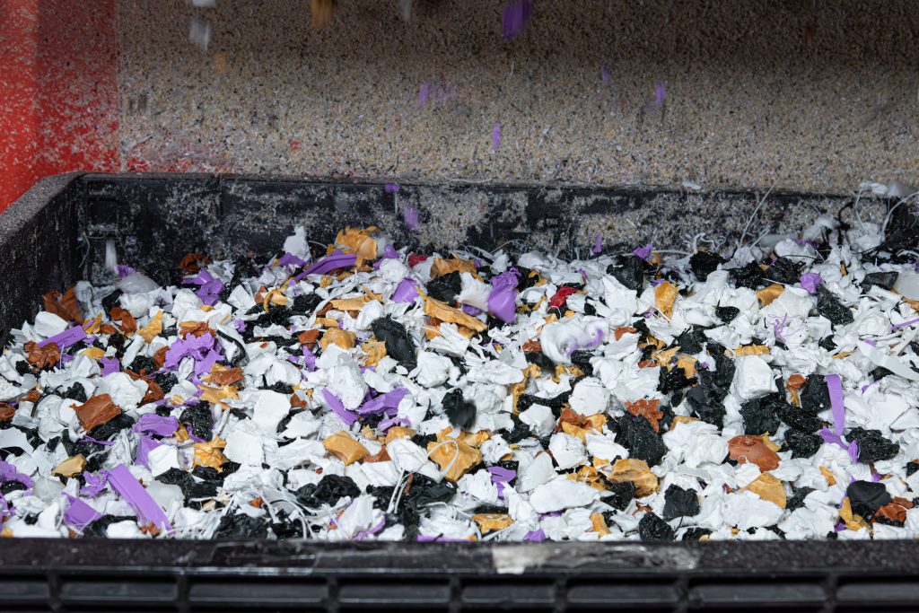 plastic purge shredding | Plastic Recycling, Inc.