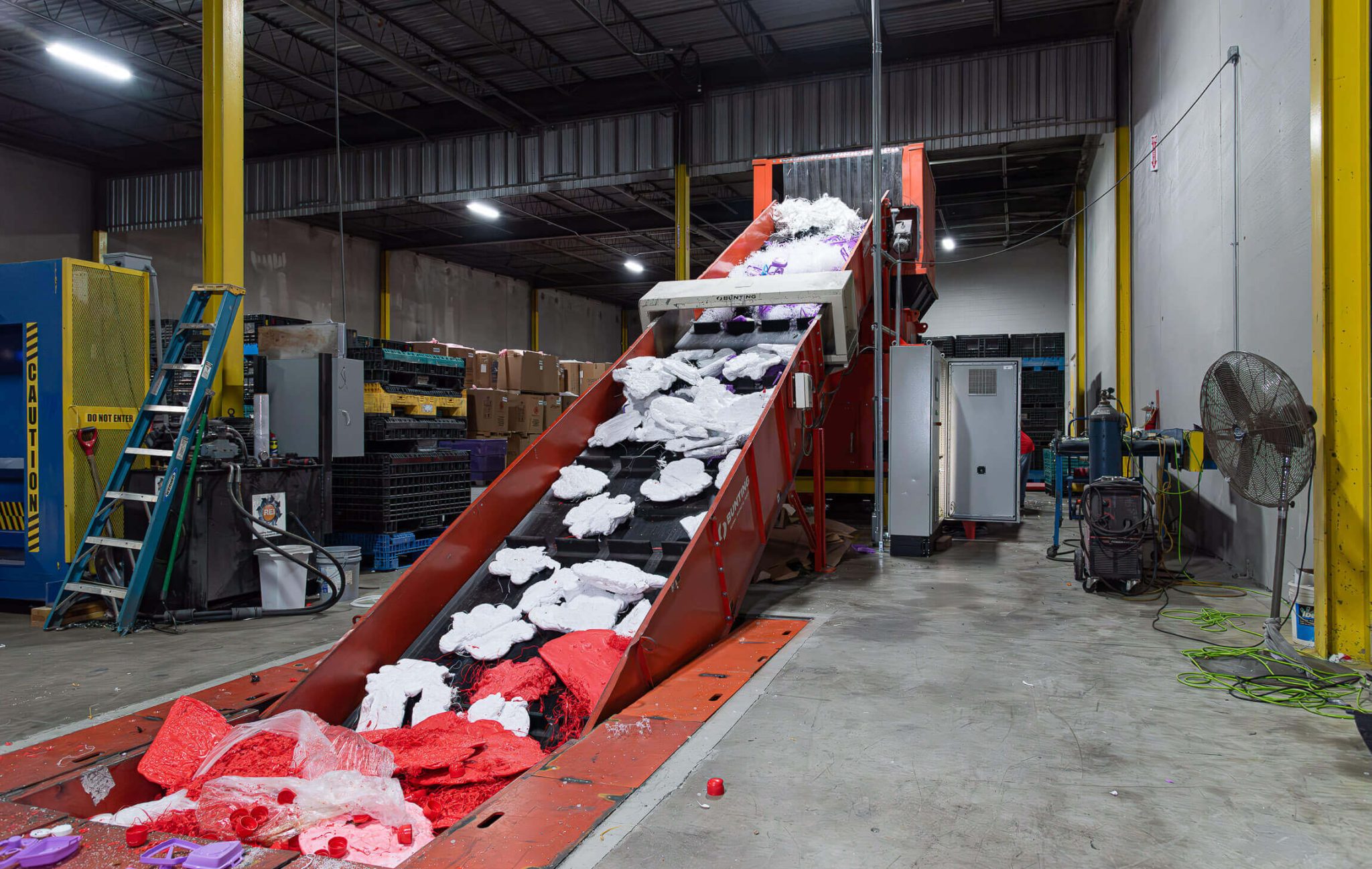 plastic purge shredding | Plastic Recycling, Inc.